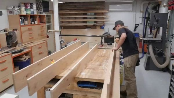 Hickory Farmhouse Apron Table with Metal X Legs - DIYTyler